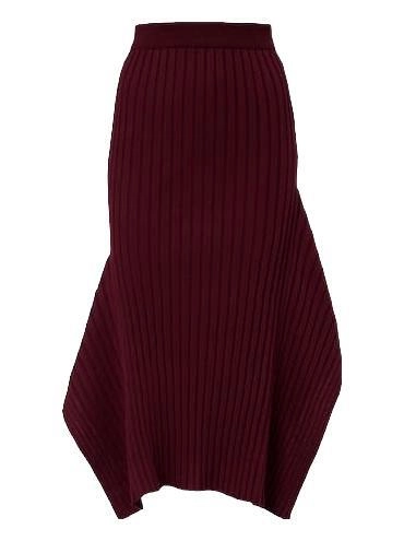 Stella McCartney Asymmetric Ribbed-knit Midi Skirt - Brown