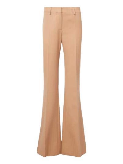 Stella McCartney Low-rise Striped Wool Flared Pants - Nude