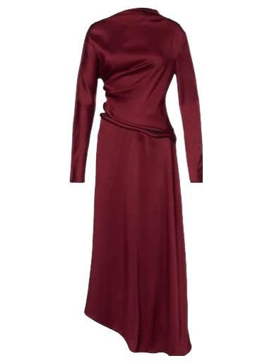 Victoria Beckham Cutout Draped Crêpe Satin Midi Dress - Brown