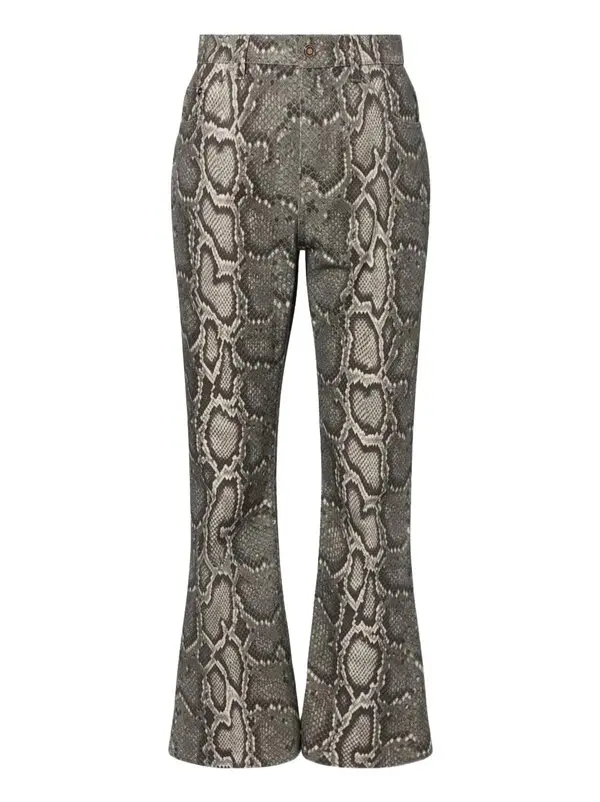 Gabriela Hearst Ezra Snake-effect High-rise Bootcut Jeans - Gray