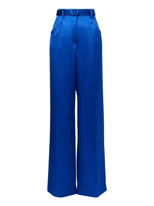 Gabriela Hearst Norman Silk Tweed Wide-leg Trousers - Blue