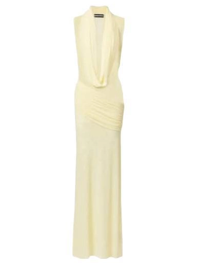 David Koma Semi-sheer Gown With Draped Detailing - Nude