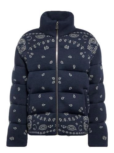 Alanui Bandana Jacquard Wool Puffer Jacket - Black