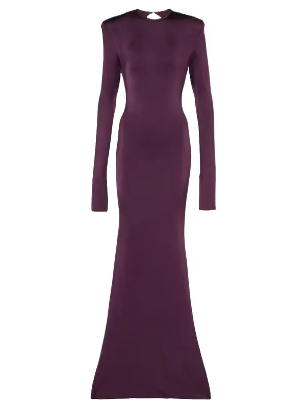 Victoria Beckham Long Sleeve Open Back Maxi Dress - Red