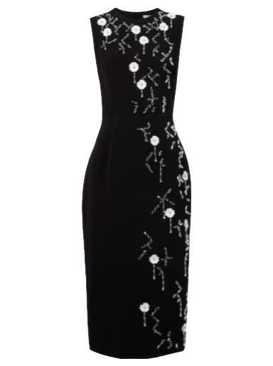 EMILIA WICKSTEAD Cappia Embellished Midi Dress - Black
