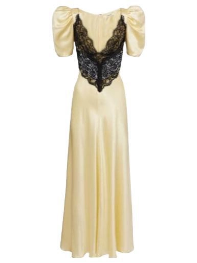 RODARTE Lace-trimmed Silk Charmeuse Gown - Nude