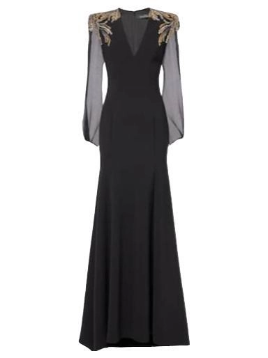 Jenny Packham Mercury Embellished Gown - Black