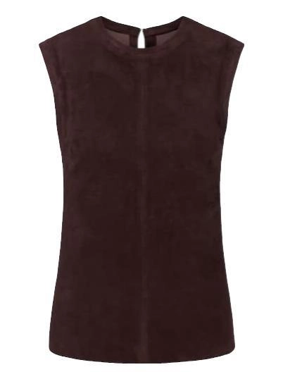 Stouls Miuccia Suede Sleeveless Top - Black