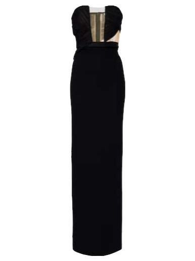 NENSI DOJAKA Strapless Gown With Cutouts And Sheer Panels - Black