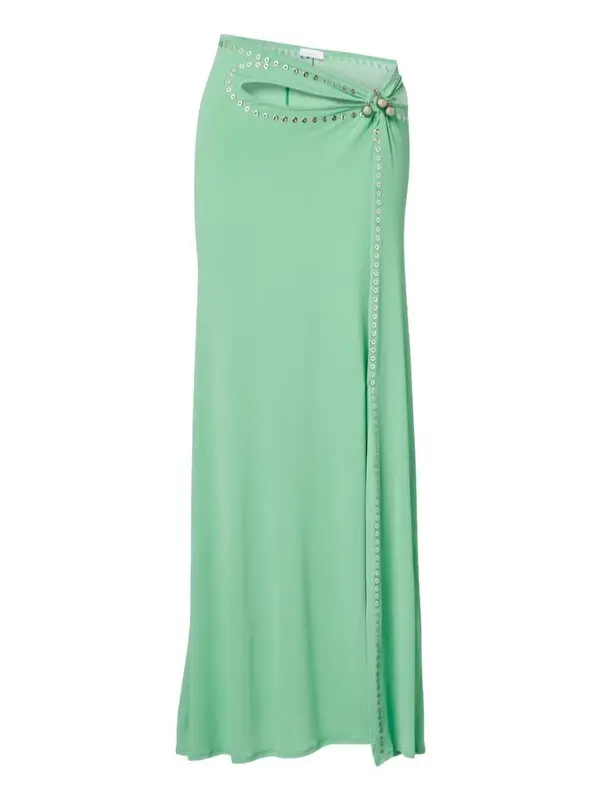 Rabanne Embellished Maxi Skirt - Green