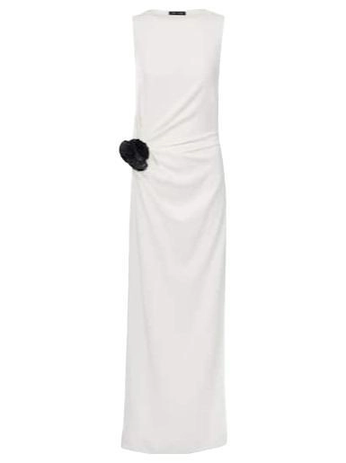 Proenza Schouler Floral Appliqué Crêpe Maxi Dress - White