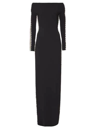Jenny Packham Embellished Crepe Maxi Dress - Black