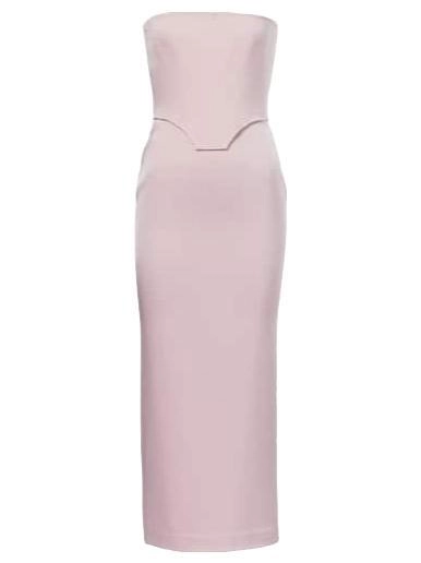 Alex Perry Draped Crepe Satin Corset Dress - Pink