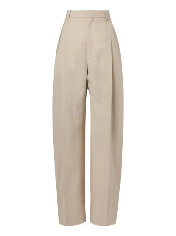 Wardrobe.NYC Mid-rise Straight-leg Tailored Trousers - Nude