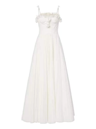 Giambattista Valli Ruffled Cotton Maxi Dress - White