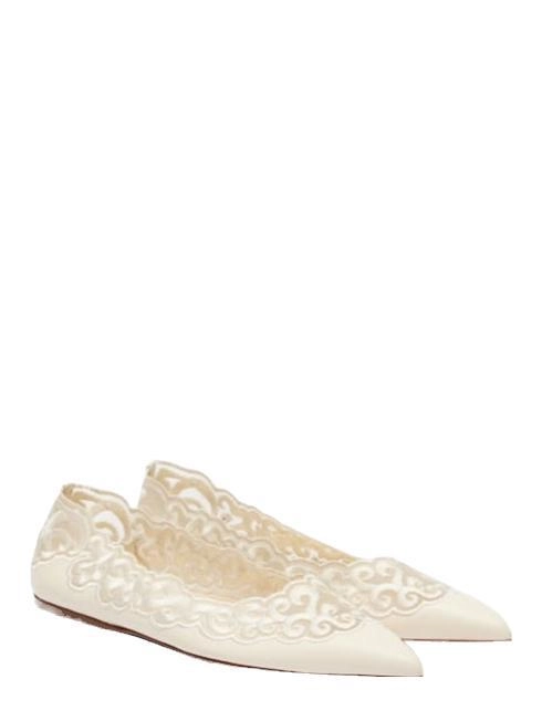 Gabriela Hearst Ziva Embroidered Leather Ballet Flats - Nude