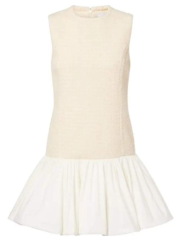 PATOU Sleeveless Tweed Mini Dress With Ruched Details - No