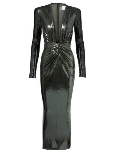 Alex Perry Gathered Sequin Gown - Black