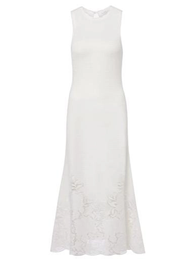 Erdem Open-knit Cotton Maxi Dress - White