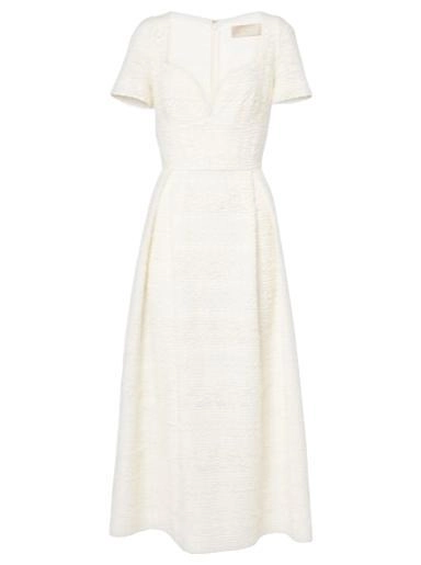 Elie Saab Macramé Midi Dress - White