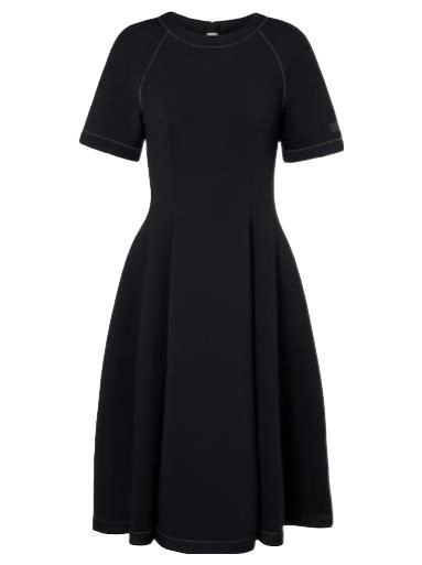Marni Cotton-blend Jersey Midi Dress With Pleated Skirt - Black