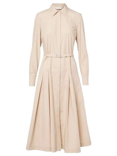 Tory Burch Pleated Cotton-blend Shirt Dress - Nude