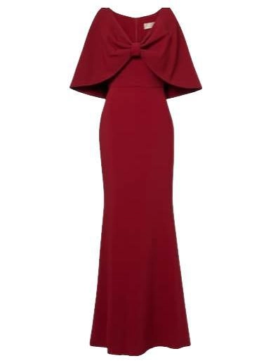 Elie Saab Caped Cady Gown - Red