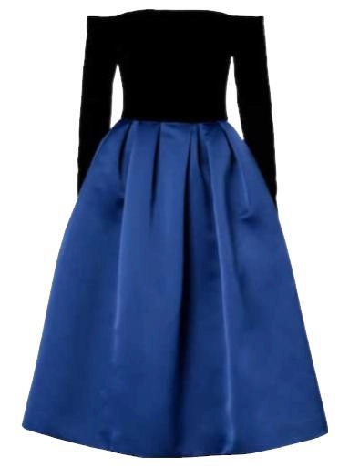 Carolina Herrera Off-shoulder Crêpe And Satin Midi Dress - Blue