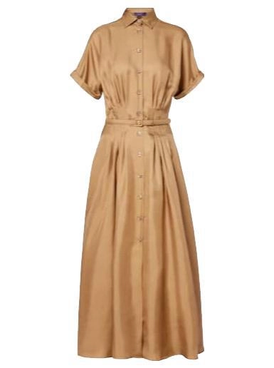 Ralph Lauren Silk Satin Midi Dress - Nude