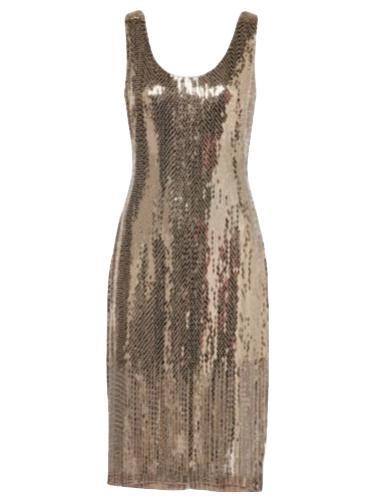 Ralph Lauren Embellished Silk Midi Dress - Brown