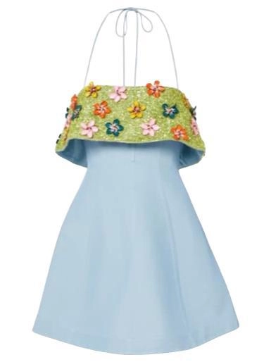 ALEMAIS Alémais Yasmine Embellished Mini Dress - Blue
