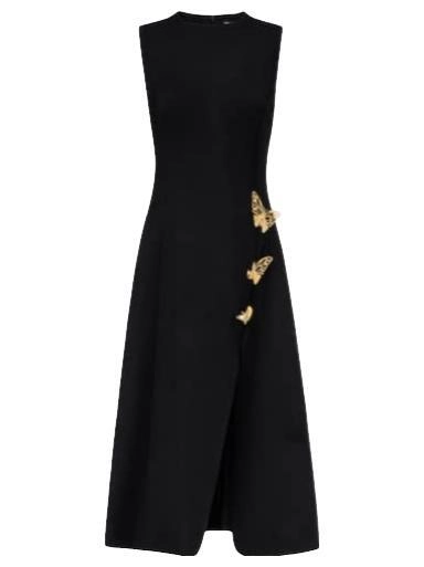 Oscar De La Renta Embellished Wool-blend Cocktail Dress - Black