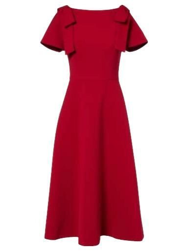 Carolina Herrera Crêpe Bow-detail Midi Dress - Red