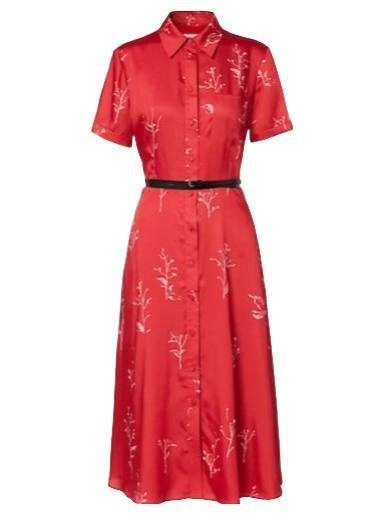 Altuzarra Kiera Printed Silk Midi Shirt Dress - Red