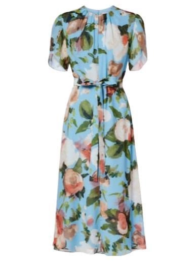 Erdem Floral Silk Voile Midi Dress - Multicolor