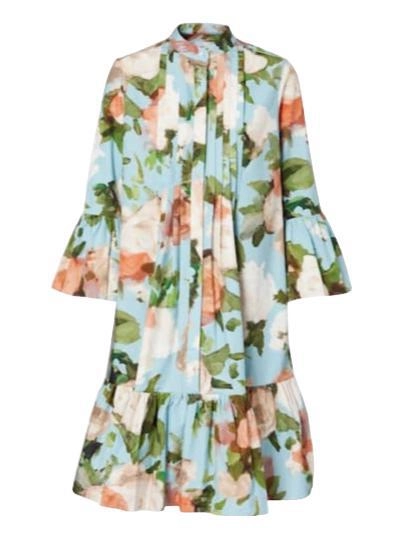 Erdem Floral Gathered Cotton Poplin Minidress - Multicolor