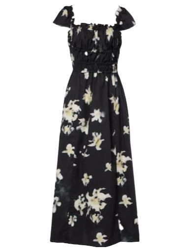 Altuzarra Floral Cotton-blend Midi Dress - Black