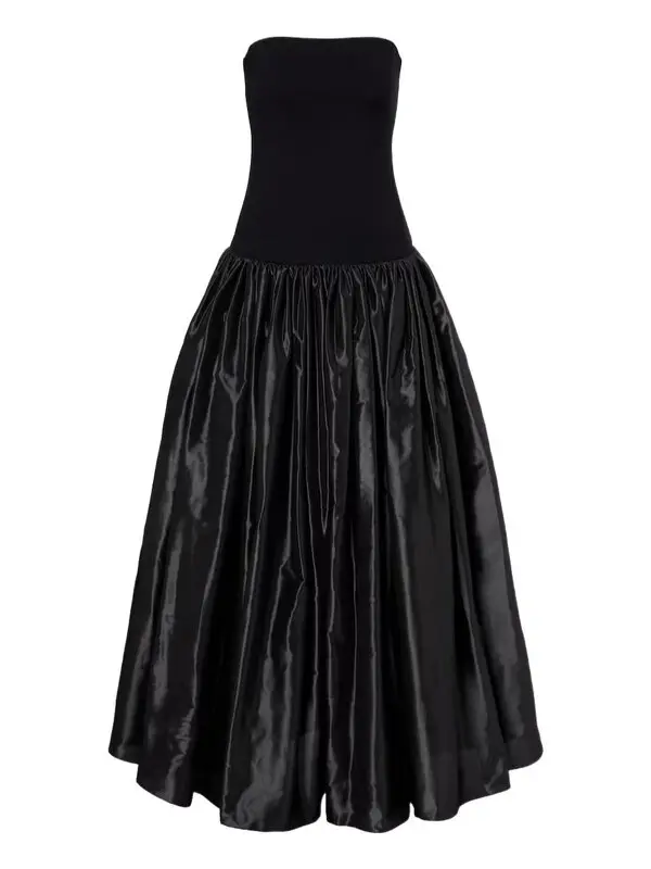 Coperni Pleated Hem Full Length Dress - Black