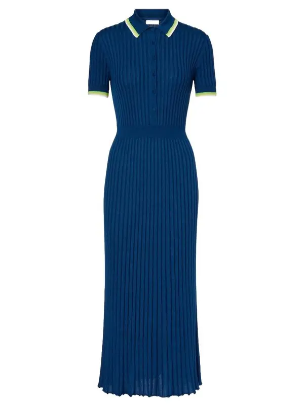 Gabriela Hearst Eyot Cashmere And Silk Midi Dress - Blue