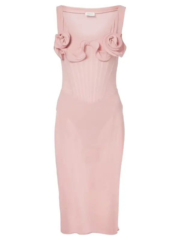 Magda Butrym Bustier Dress With Floral Appliqu - Pink