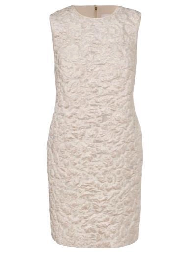 Carolina Herrera Lamé Crewneck Mini Dress - Nude