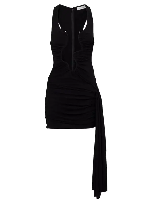 Christopher Esber Salacia Draped Cutout Minidress - Black