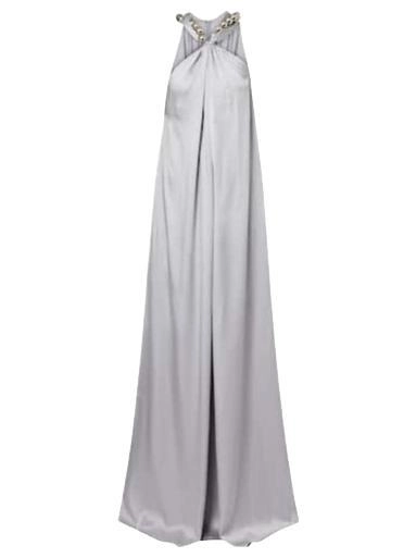 Stella McCartney Embellished Satin Halterneck Gown - Gray