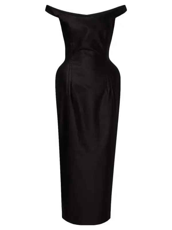 Magda Butrym Off-shoulder Cotton Bustier Dress - Black
