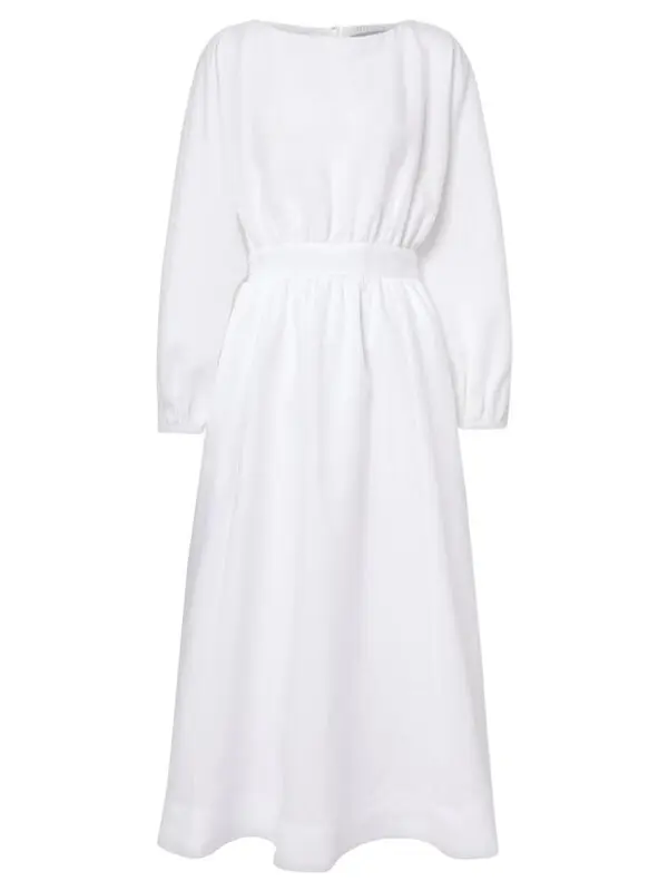 Gabriela Hearst Ahmose Linen Maxi Dress - White