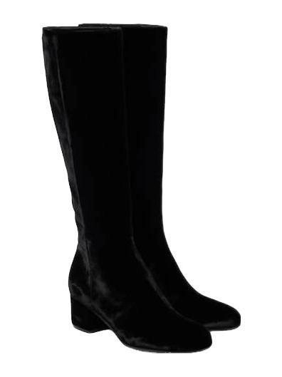 GIANVITO ROSSI Velvet Knee-high Boots - Black