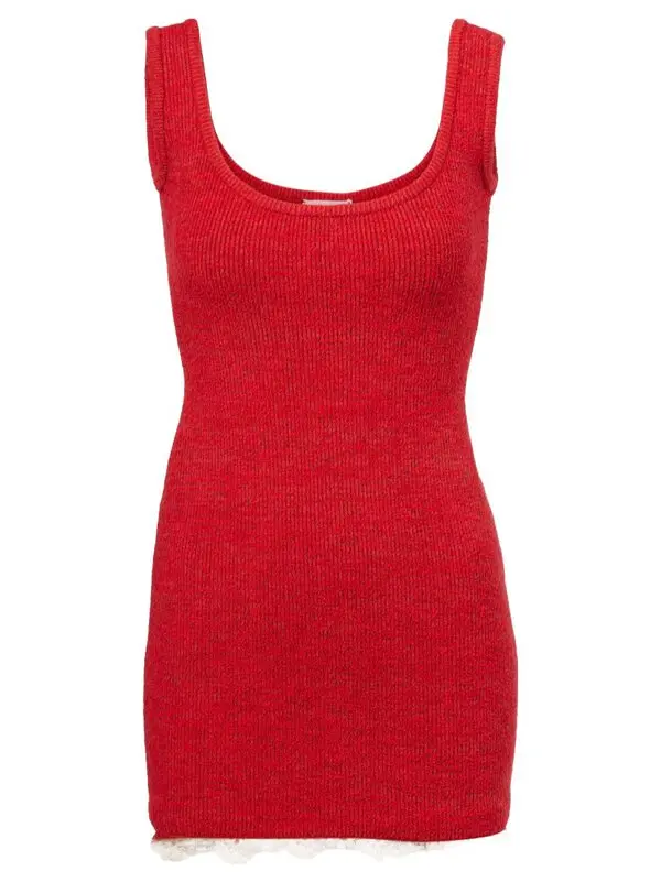 Magda Butrym Lace-trimmed Mini Dress - Red