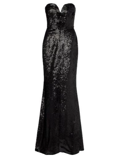 Elie Saab Sequined Strapless Sweetheart Gown - Black