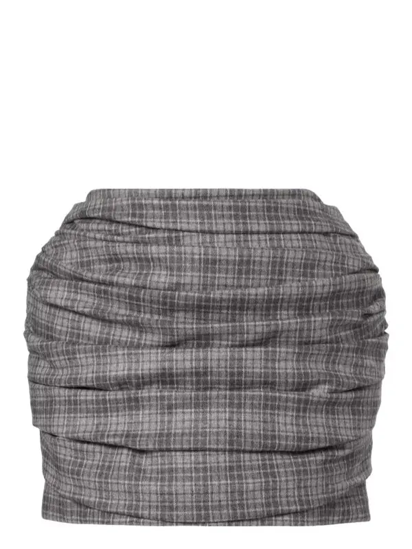 Magda Butrym Plaid Midi Skirt - Grey