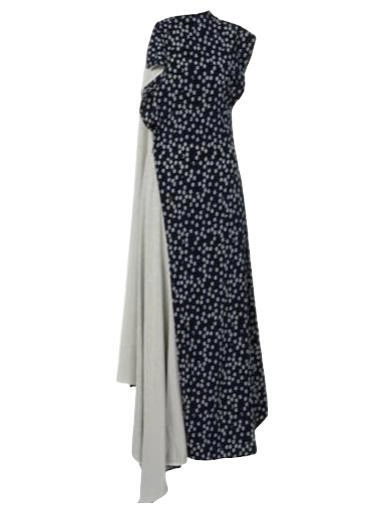Proenza Schouler Devyn Floral Draped Maxi Dress - Black